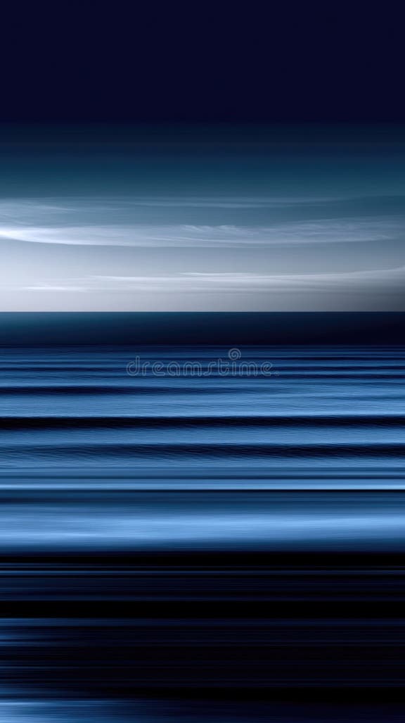Abstract Blue Horizon with Horizontal Lines and Gradient Sky Stock ...