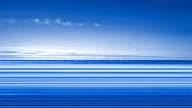 Abstract Blue Horizon with Striped Patterns and Clouds. Stock Photo ...