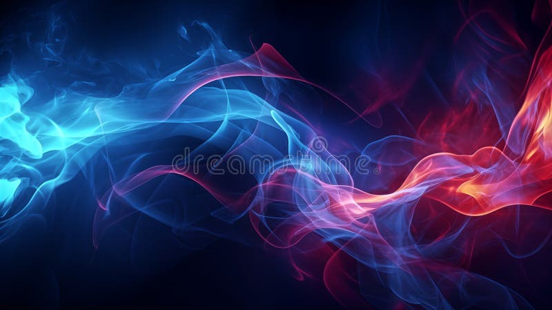 Abstract Blue and Hot Energy with Dynamic Light Effects on Dark Stock ...