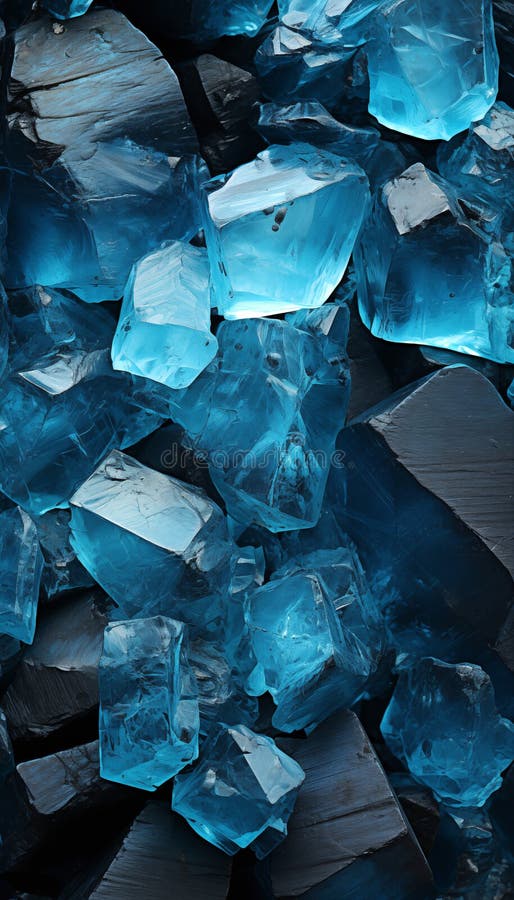 Abstract Blue Ice Background, Blue Ice Cubes Stock Image - Image of ...