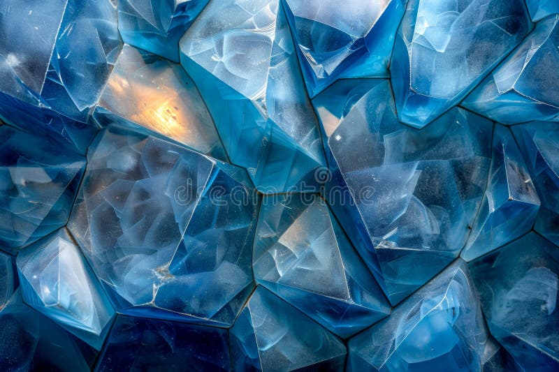 Abstract Blue Ice Crystal Background Texture. Geometric Pattern with a ...