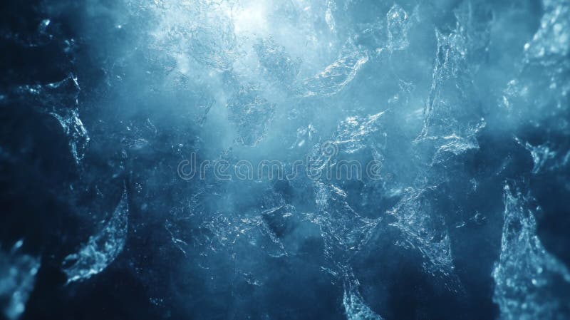 Abstract Blue Ice Crystal Formation Texture Background Stock ...