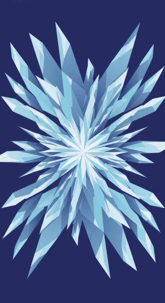 Abstract Blue Ice Crystals Burst on Dark Background Stock Illustration ...