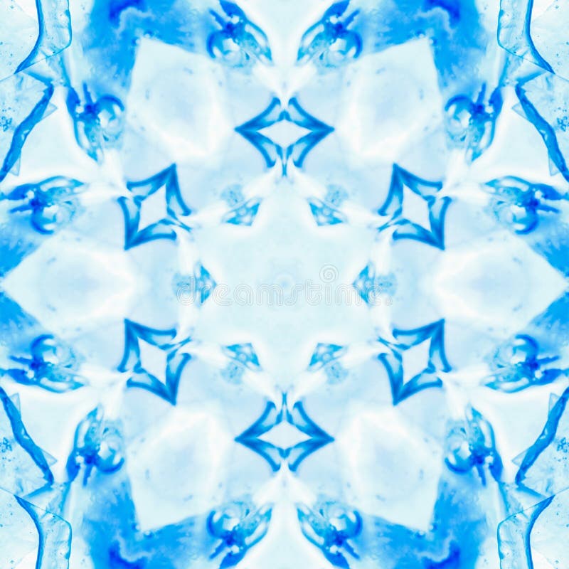 Abstract Blue Ice Pattern Symmetry. Geometric Backdrop Stock ...