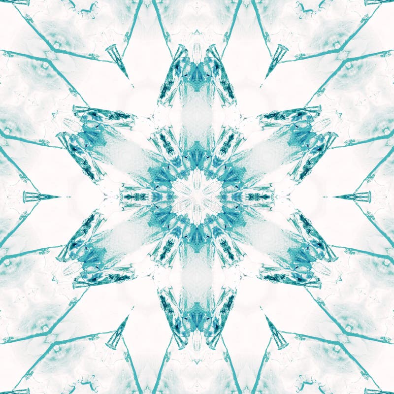 Abstract Blue Ice Pattern Symmetry. Geometric Wallpaper Stock ...