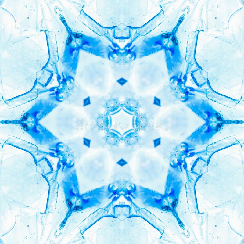 Abstract Blue Ice Pattern Symmetry. Geometric Winter Stock Illustration ...