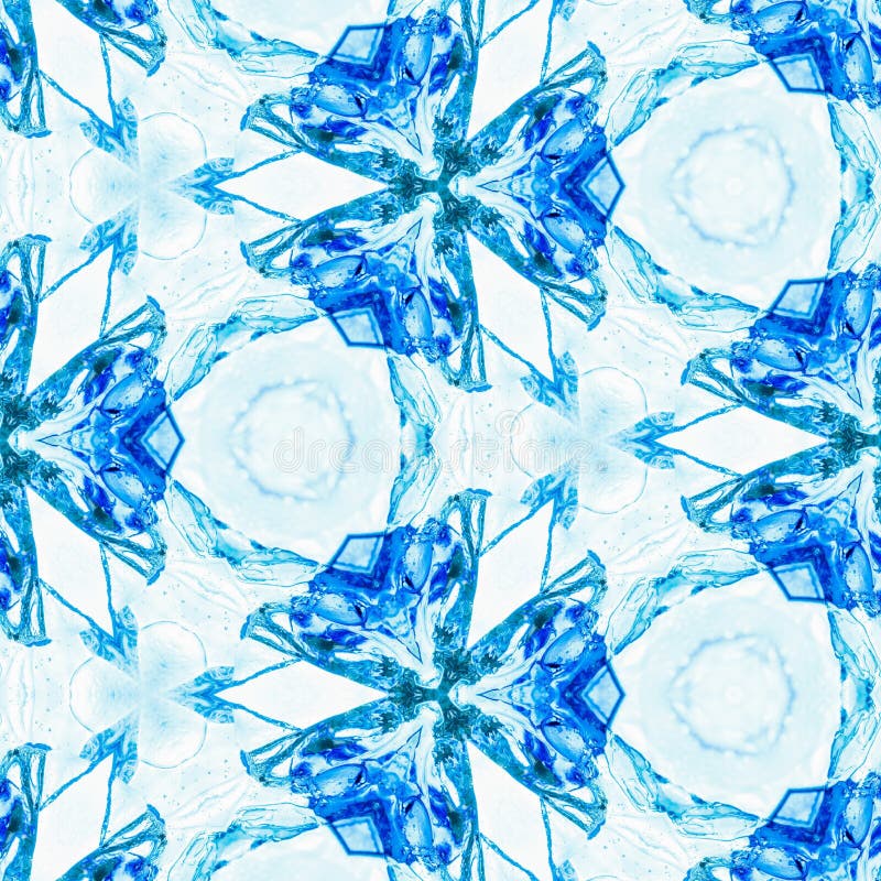Abstract Blue Ice Pattern Symmetry. Illustration Snowflake Stock ...