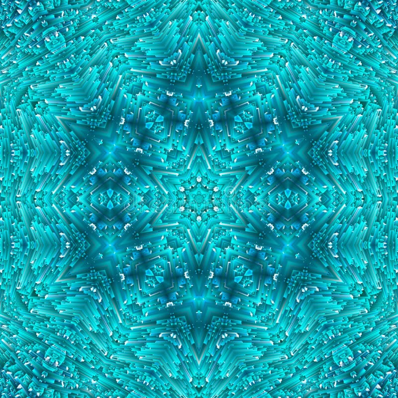 Abstract Blue Ice Pattern Symmetry. Ornament Christmas Stock ...