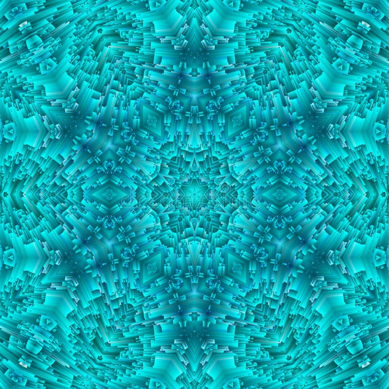 Abstract Blue Ice Pattern Symmetry. Ornament Snowflake Stock ...