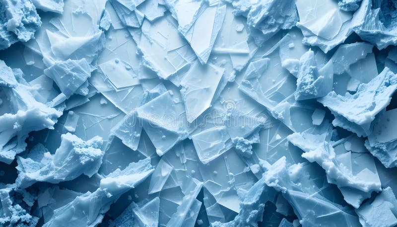 Abstract Blue Ice Texture: Shattered Fragments Close-Up Stock ...