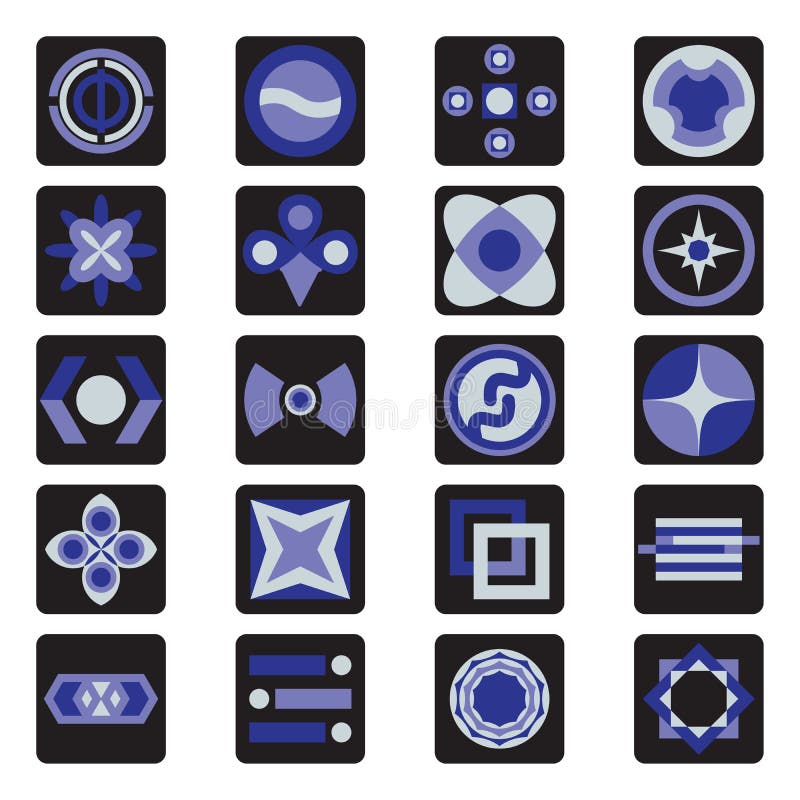 Abstract blue shape, icon stock vector. Illustration of abstract ...