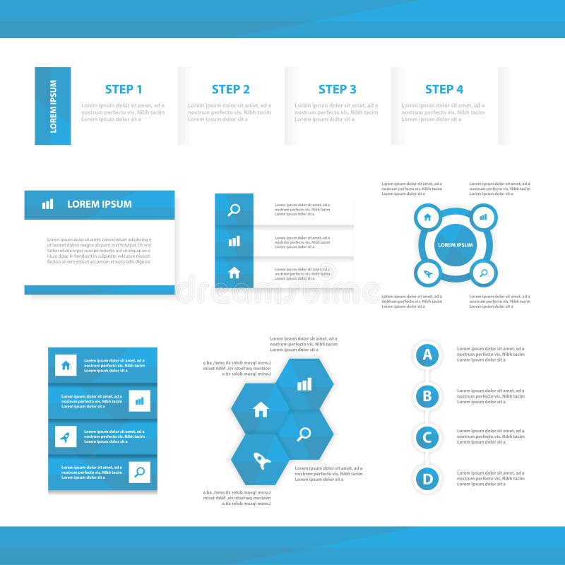Abstract Blue Infographic Elements Presentation Template Flat Design ...