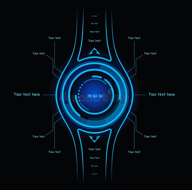 Abstract Blue Infographics As Head-up Display Stock Vector ...