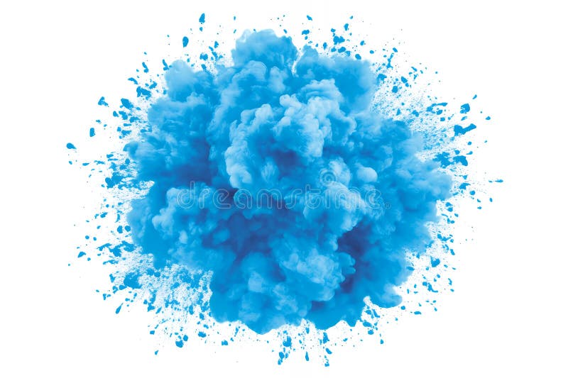 Abstract Blue Ink Explosion Cloud Burst Color Splash Background Stock ...