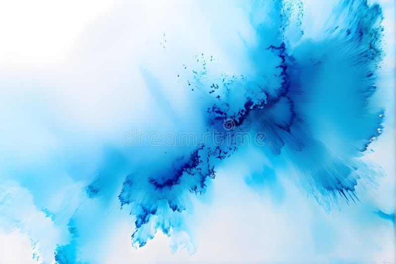 Abstract Blue Ink Explosion on White Background, Ideal for Modern ...