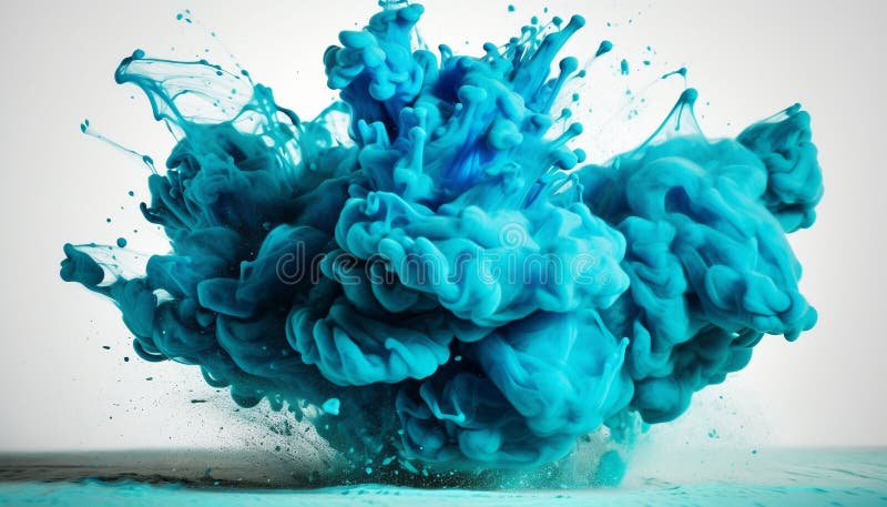 Abstract Blue Ink Flowing in Smooth Patterns Generated by AI Stock ...