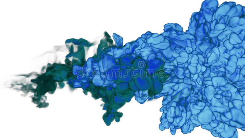 Abstract Blue Ink or Smoke Background with Alpha Mask. VFX Cloud of Ink ...