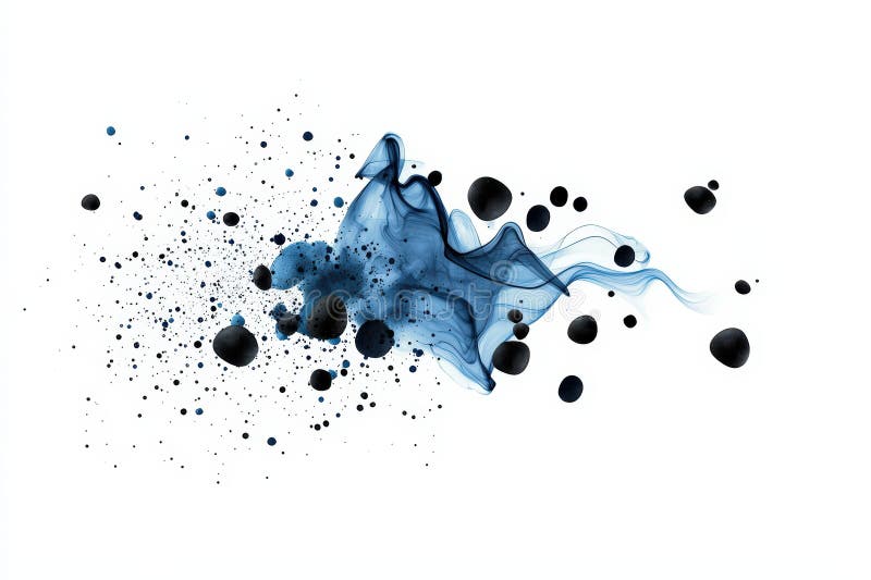 Abstract Blue Ink Splash on White Background Stock Illustration ...