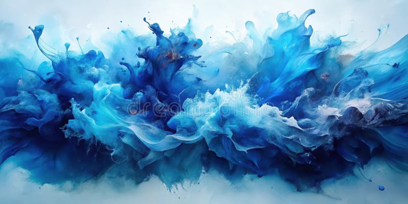 Abstract Blue Ink Swirl a Serene Ocean Depth Visual. Generative AI ...