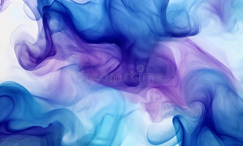 Abstract Blue Ink Swirling in Water, Creating a Dynamic, Flowing ...