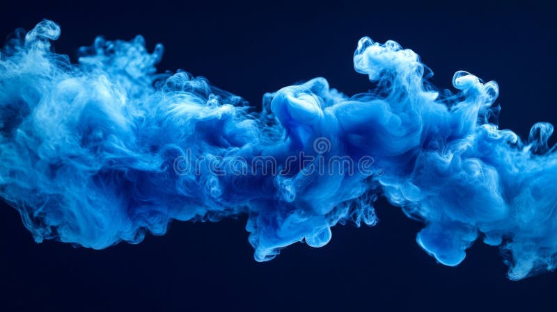 Abstract Blue Ink Swirls on Dark Background Stock Illustration ...