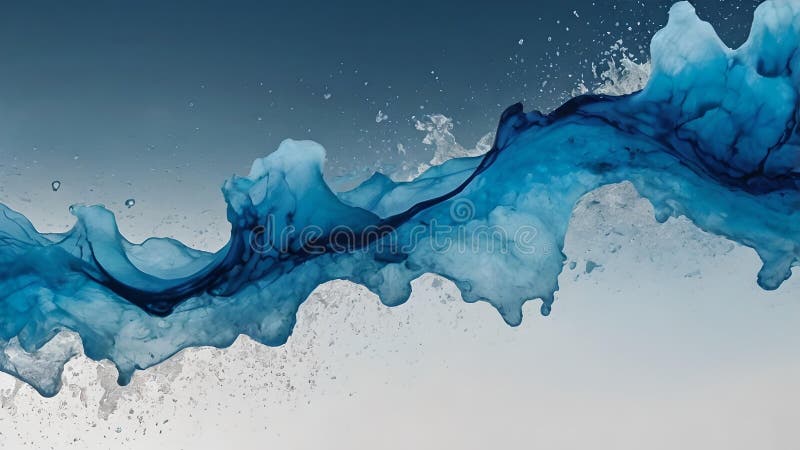 Abstract Blue Ink Wave Background Stock Illustration - Illustration of ...
