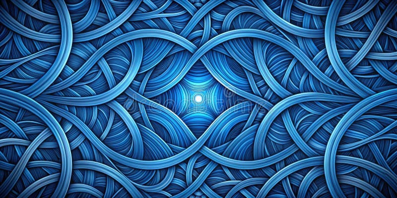 Abstract Blue Interwoven Lines a Complex Pattern of Curving and Weaving ...
