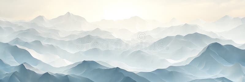 Abstract Blue Landscape with Smooth Flowing Shapes, Subtle Gradients ...
