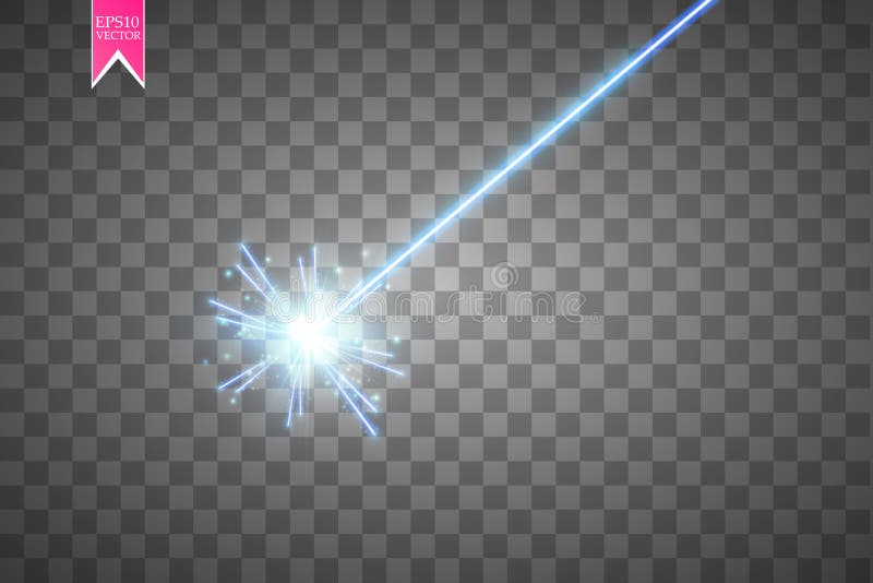 Abstract Blue Laser Beam. Isolated on Transparent Black Background ...