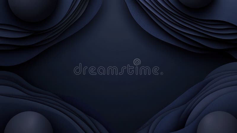 Abstract Blue Layered Curves with a Subtle Texture and a Central Dark ...