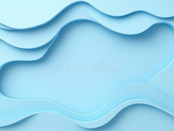 Abstract Blue Layered Paper Wave Background with 3D Effect. Stock Image ...