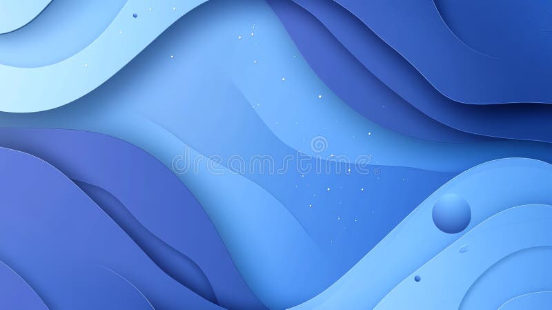 Abstract Blue Layered Paper Wave Background Design Stock Illustration ...