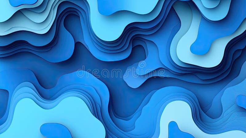 Abstract Blue Layered Papercut Background Stock Illustration ...