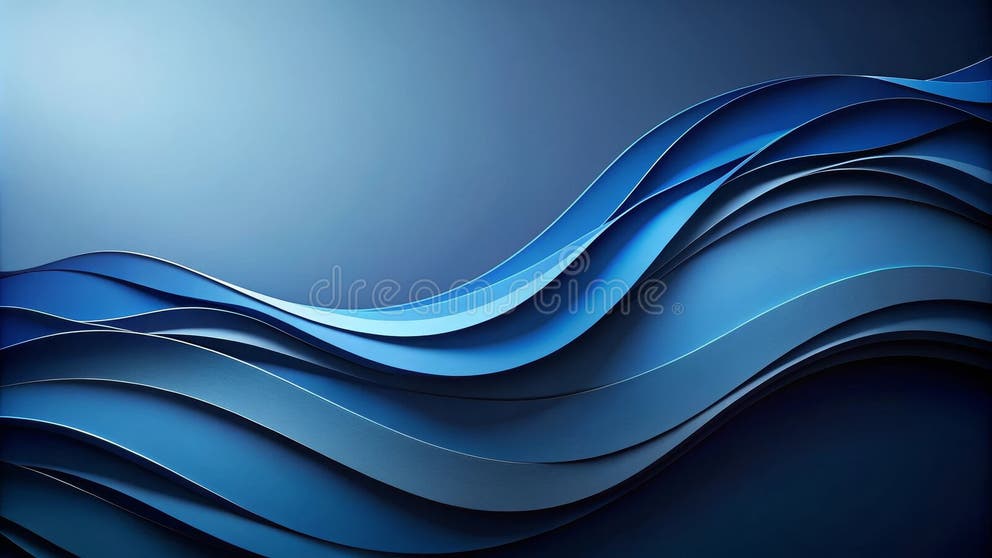 Abstract Blue Layered Wave Design for Modern Backgrounds and ...