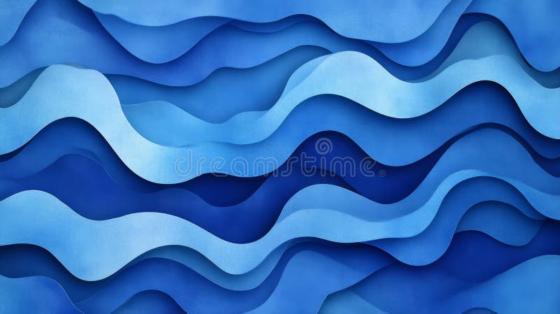 Abstract Blue Layered Waves Background Stock Illustration ...