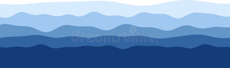 Abstract Blue Layered Waves in Horizontal Patterns Stock Vector ...