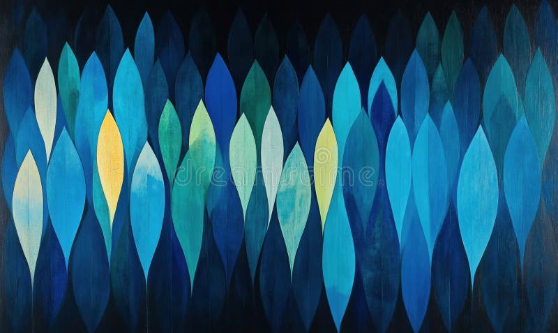 Abstract Blue Leaf Shapes in Varying Shades Creating a Modern Artistic ...
