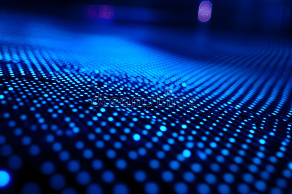Abstract Blue LED Light Pattern Representing Digital Technology and ...