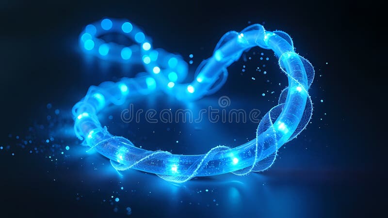Abstract Blue LED Light Strip, Glowing in the Dark Stock Photo - Image ...