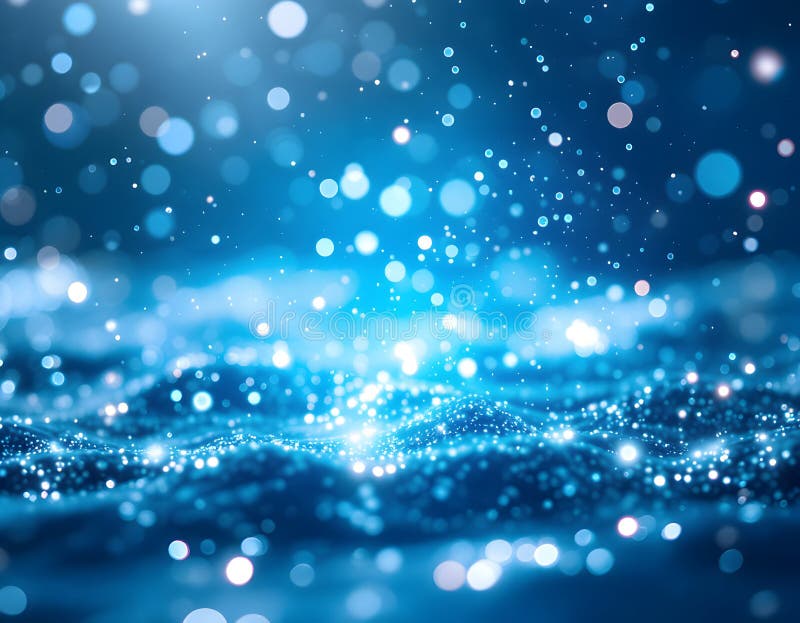 Abstract Blue Light Background with Bokeh and Sparkles Creates Dreamy ...