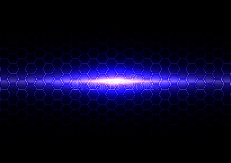Abstract Blue Light with Hex Pattern Effect Stock Vector - Illustration ...