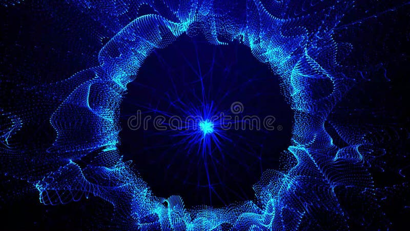 Abstract Blue Light Particle Motion Black Hole on Blue Gradient ...