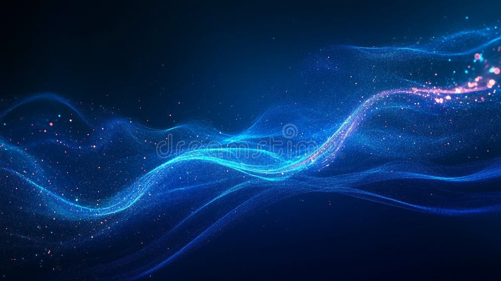 Abstract Blue Particle Light Background Effect Stock Illustrations ...