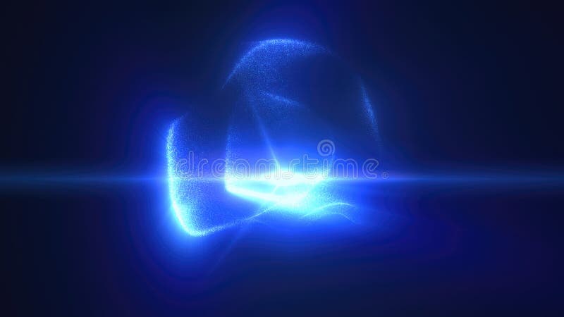 Abstract Blue Light Particles Forming a Soft Sphere Shape Against a ...