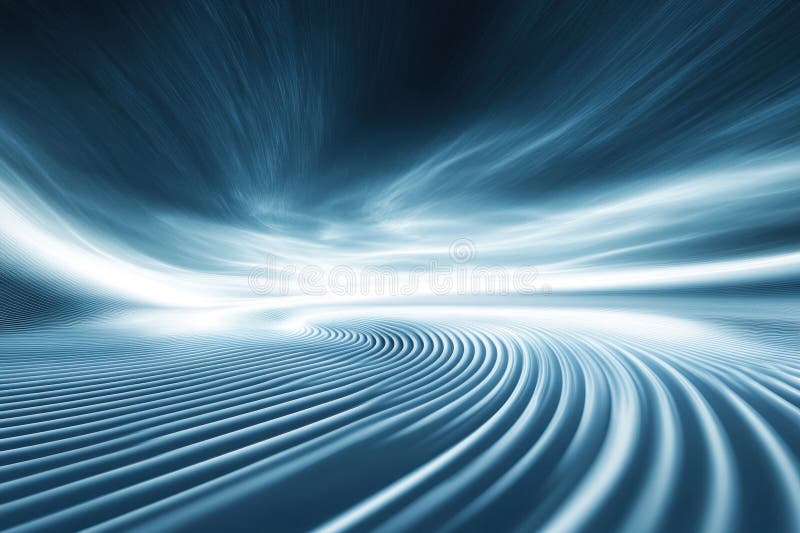 Abstract Blue Light Pattern Creates an Illusion of Depth and Movement ...