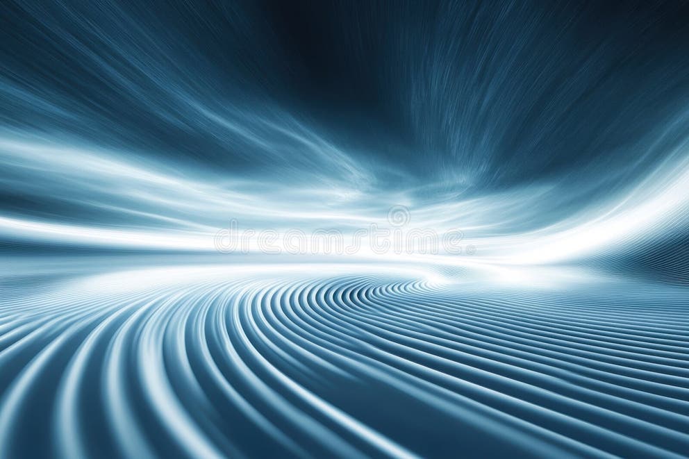 Abstract Blue Light Pattern Creates an Illusion of Depth and Movement ...