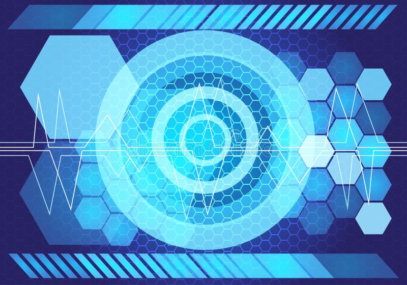 Abstract Blue Light Power Technology Design Background Vector. Stock ...