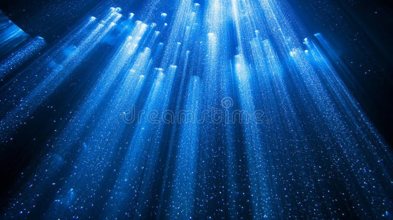 Abstract Blue Light Rays with Glitter Sparkle Stock Illustration ...