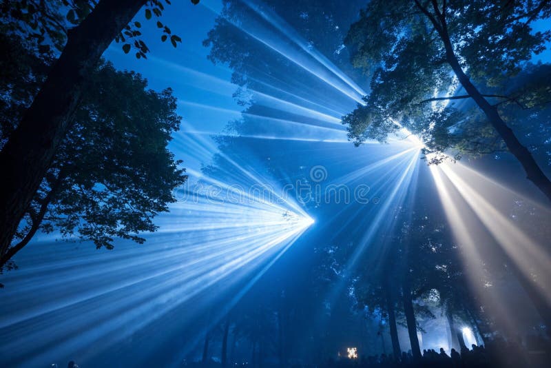 Abstract of Blue Light Rays Stock Illustration - Illustration of energy ...