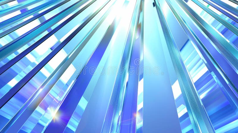 Abstract Blue Light Rays Shining through Futuristic Structure Stock ...